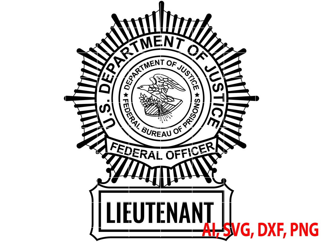 Lieutenant Badge, Department of Justice Lieutenant Federal Officer ...