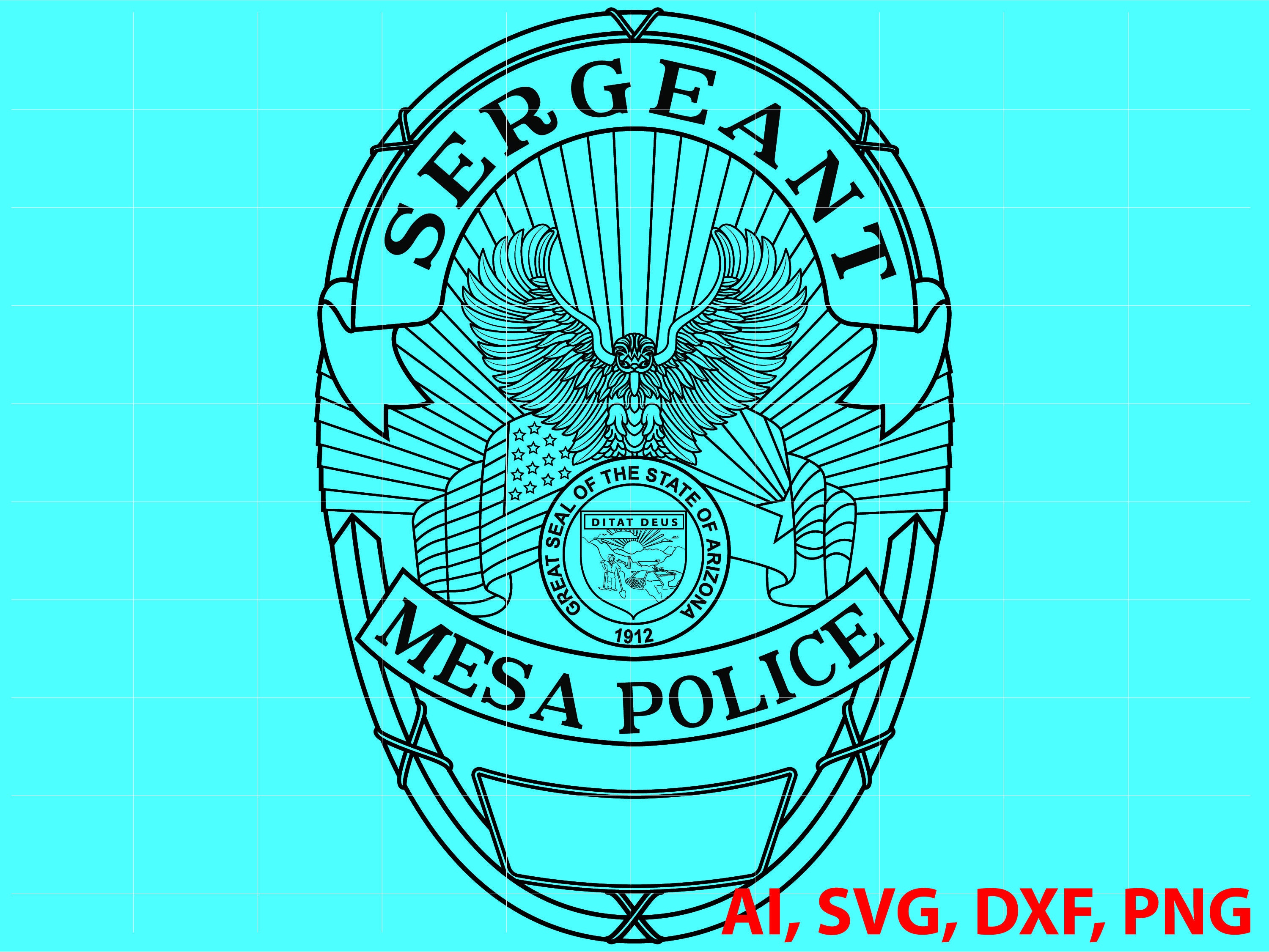 Arizona State Mesa Police Sergeant Badge Logo Seal Custom - Etsy