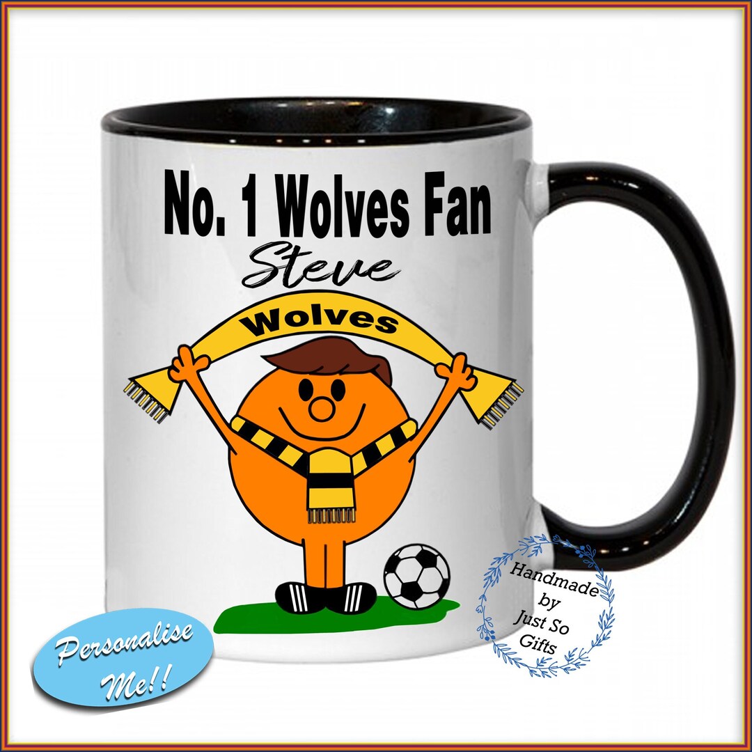 No 1 Wolves Fan 11oz Ceramic Mug Handmade Unique Personalised Fun Gift ...