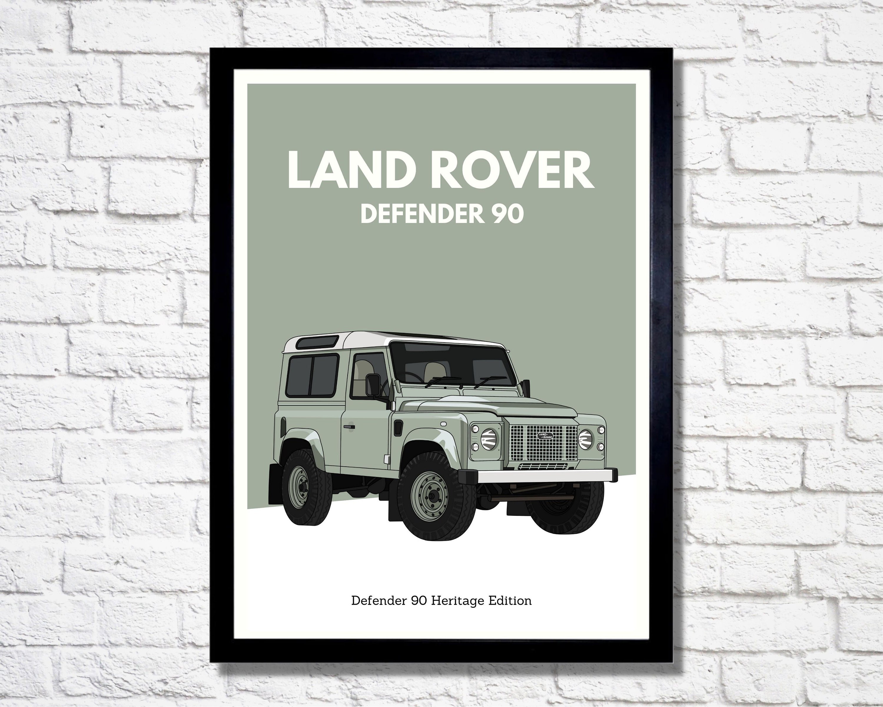 Land Rover Defender 90 Heritage Edition Illustrated Print / - Etsy