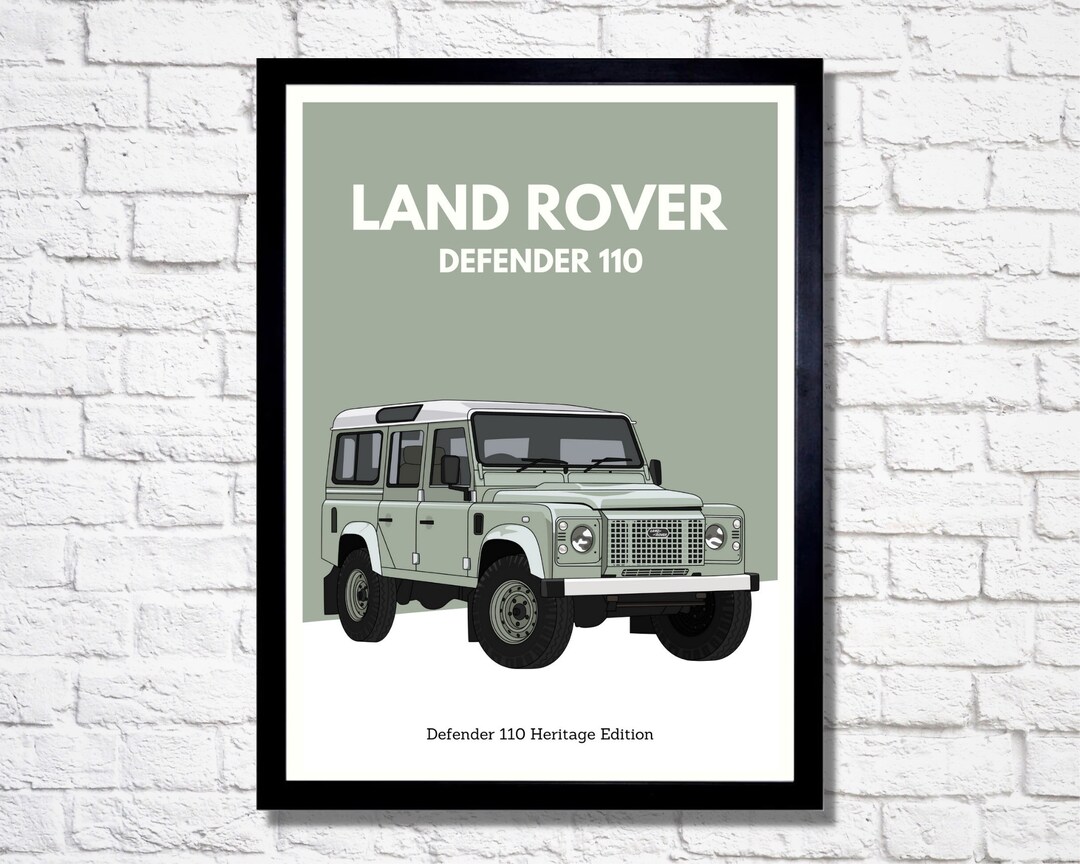 Land Rover Defender 110 Heritage Edition - Illustrated Print / Poster ...