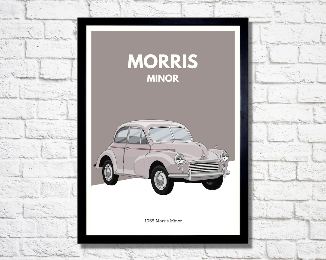 Morris Minor 1955 - Illustrated Print / Poster - Morris Minor Wall Art ...