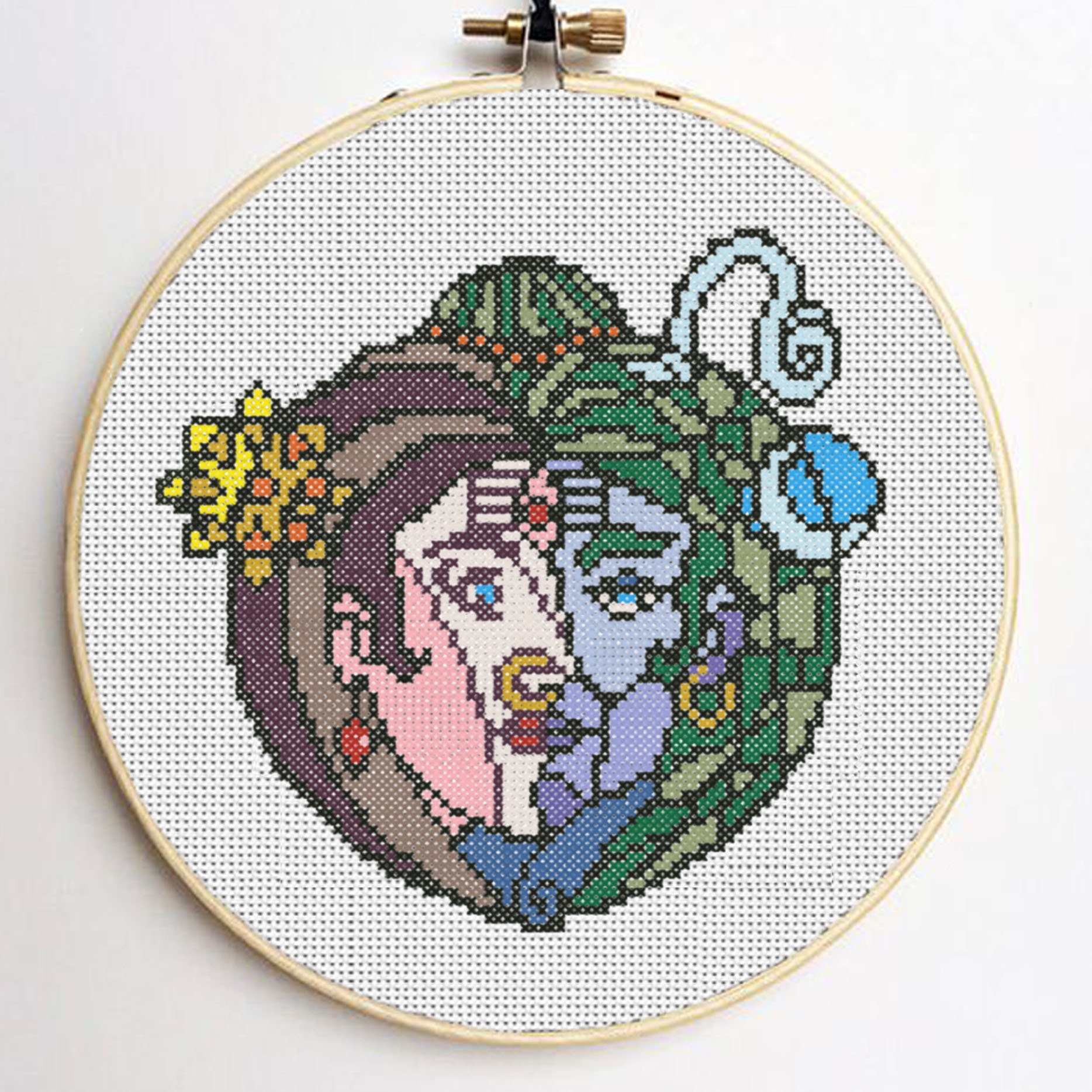 Shiva and Shakti Indian Cross Stitch Pattern PDF Download Hinduism ...