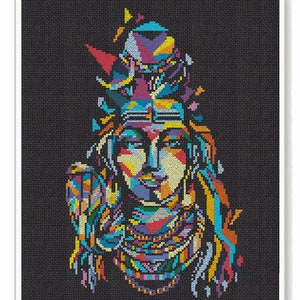 Shiva Cross Stitch Modern Cross Stitch Pattern PDF Download Ethnic ...