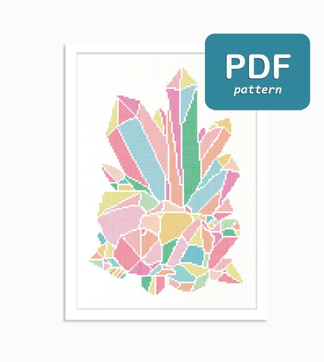 Candy Crystal Cross Stitch Pattern Counted Cross Stitch Geometric Cross ...