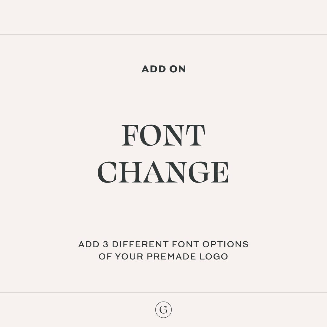 Font Change for a Premade Logo | Add On - Etsy