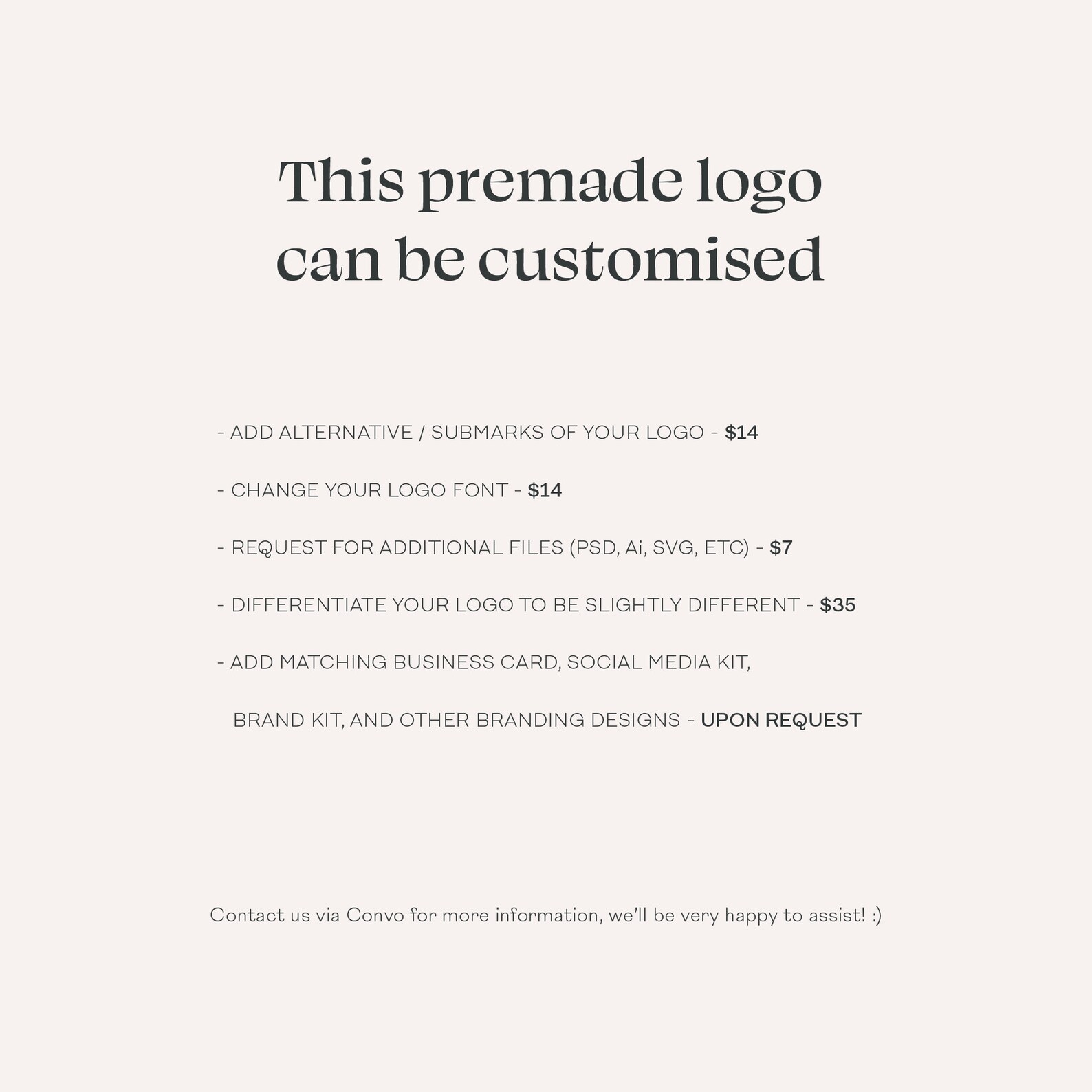 Premade Logo Modern Elegant Minimalist Logo Simple Wordmark Logo Trendy ...