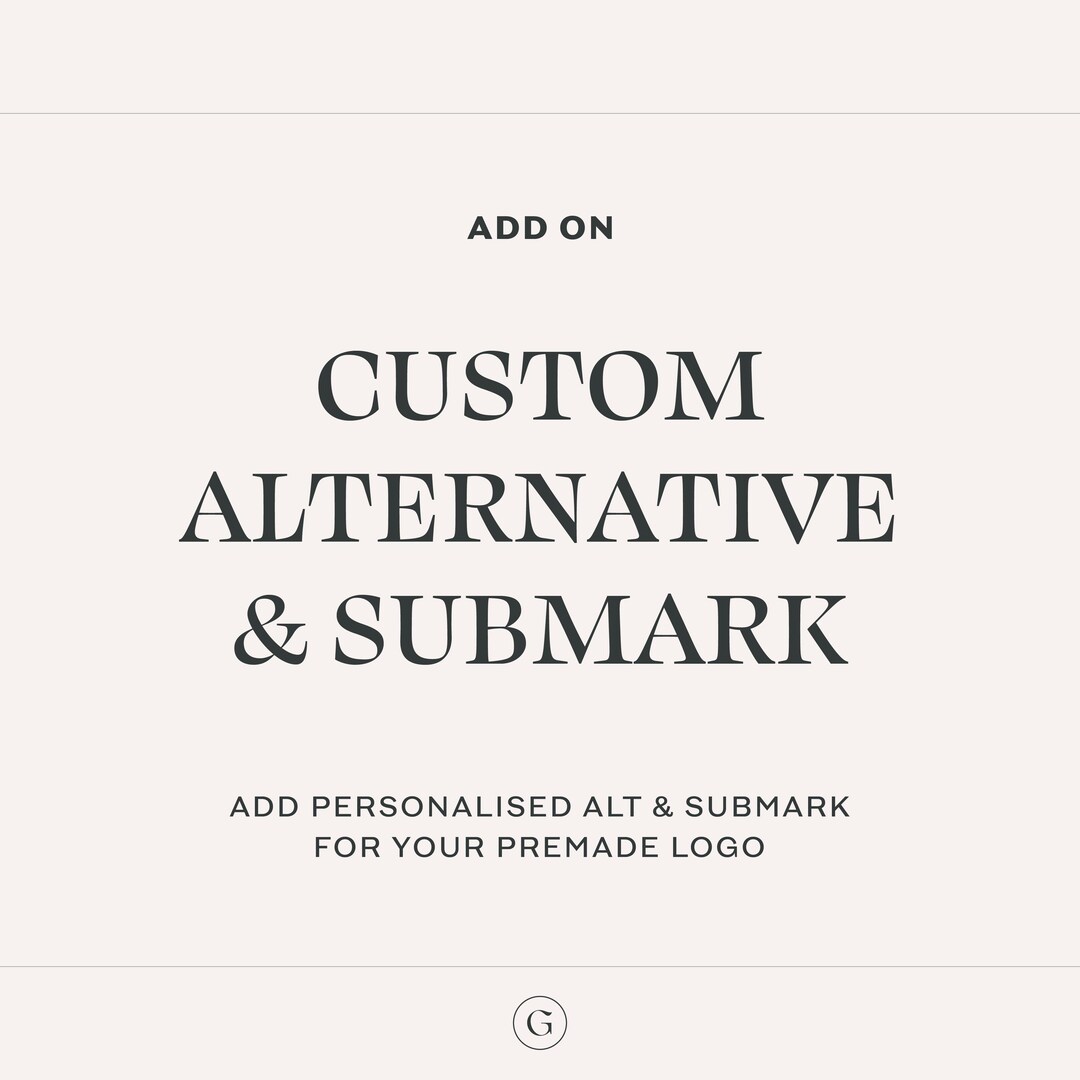 Custom Alternative or Submarks for Your Premade Logo | Add On - Etsy