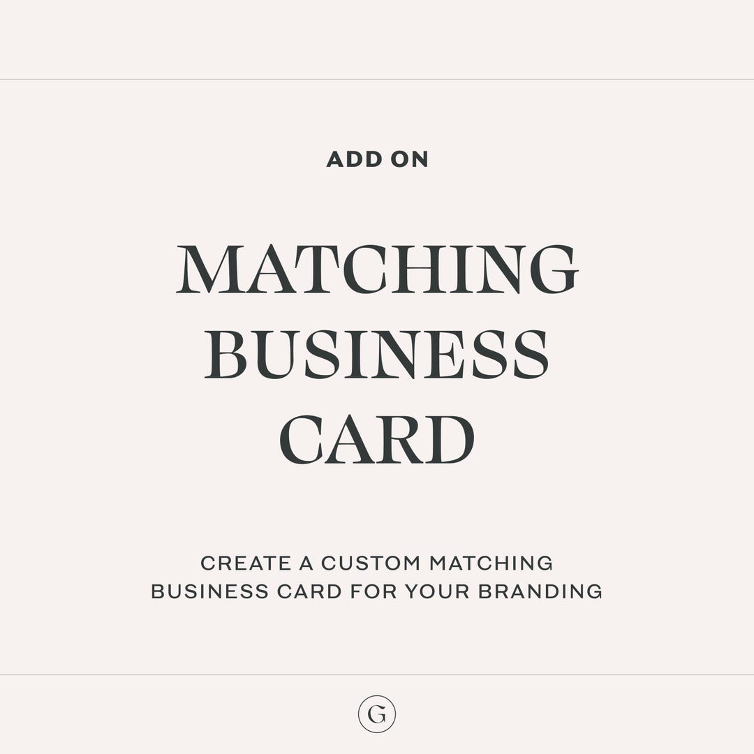 Matching Business Card for Your Premade Logo | Additional Design ...