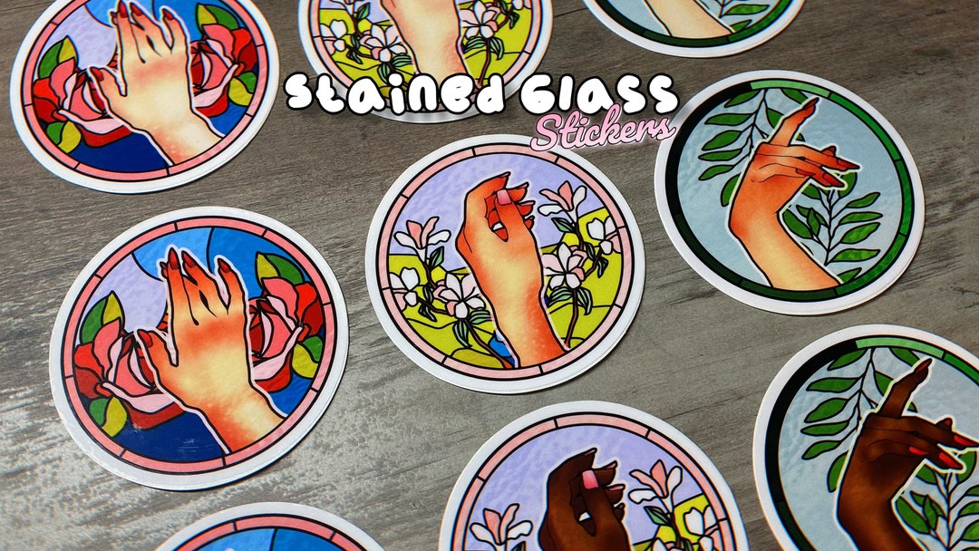 Stained Glass Stickers Nail Tech Sticker Gift for Nail Technicians Cute ...