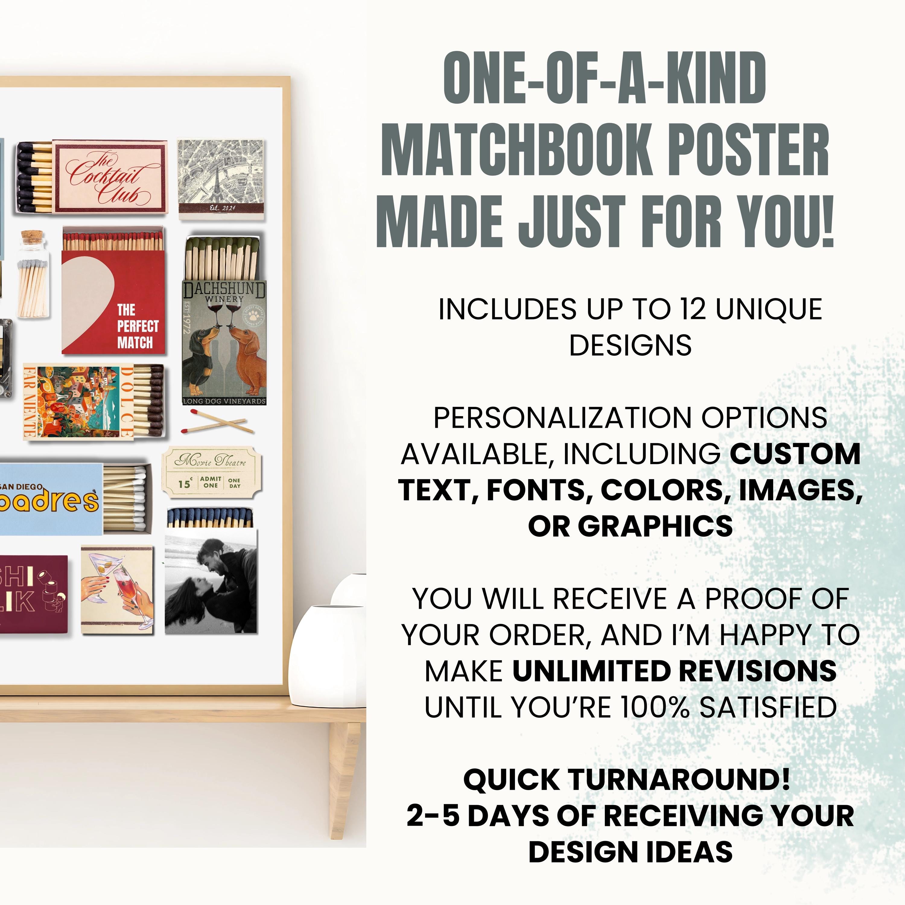Custom Matchbox Art Print, Custom Birthday or Anniversary Gift ...