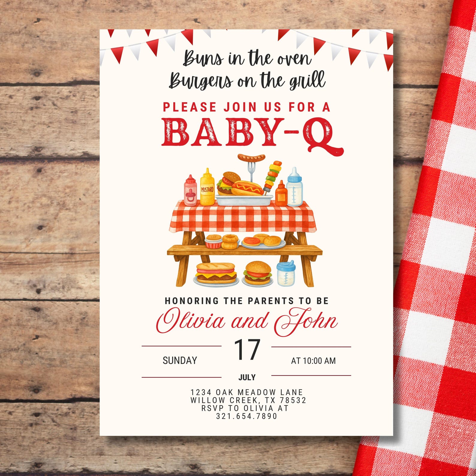 Baby-q Baby Shower Invitation Template, BBQ Baby Shower Invitation ...