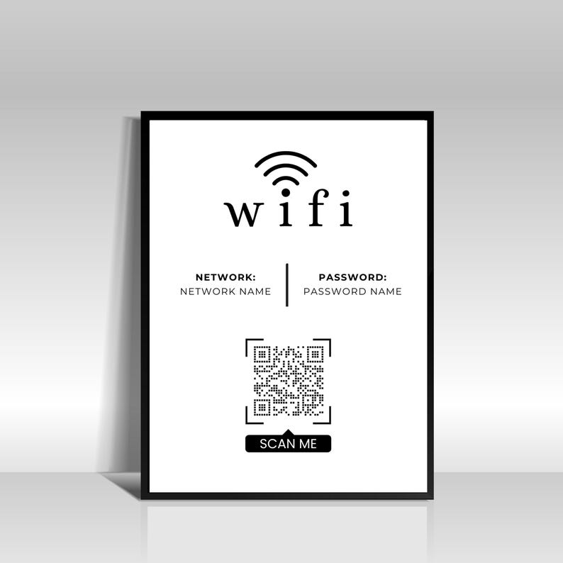 Personalized Wifi Password Sign Printable Wifi Sign With Network Name ...