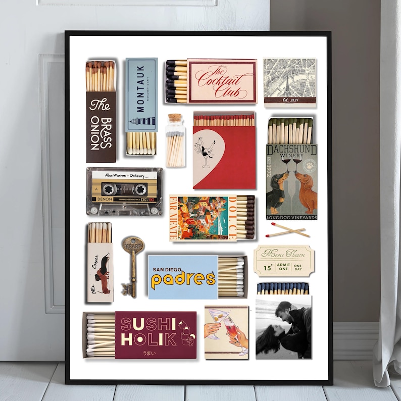Custom Matchbox Art Print, Custom Birthday or Anniversary Gift ...