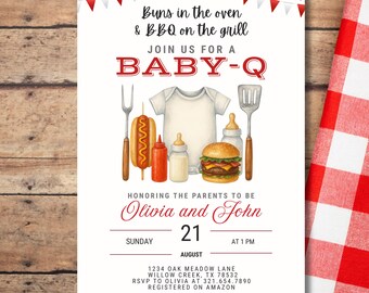 Baby-q Baby Shower Invitation Template, BBQ Baby Shower Invitation ...
