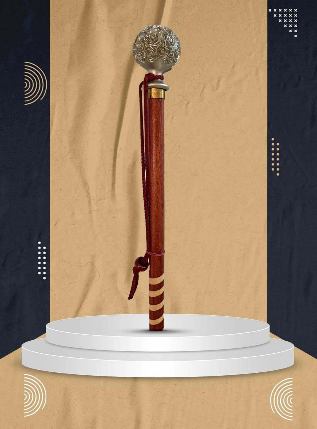 Hardwood Dowel Walking Stick With 3D Aluminum Roses Knob Handle - Etsy