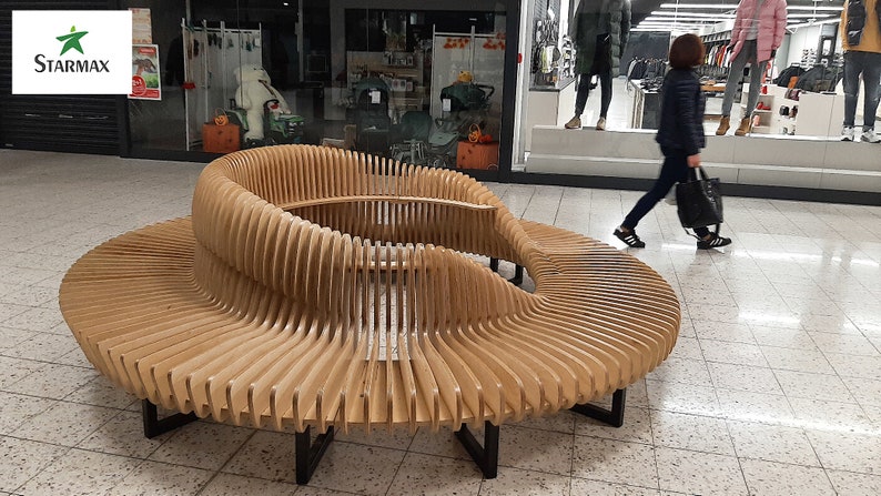 Round Parametric Bench for a Shopping Mall - Etsy