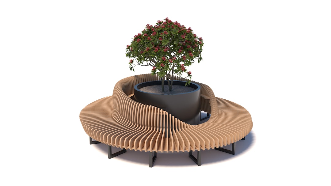 Round Parametric Bench for a Shopping Mall - Etsy