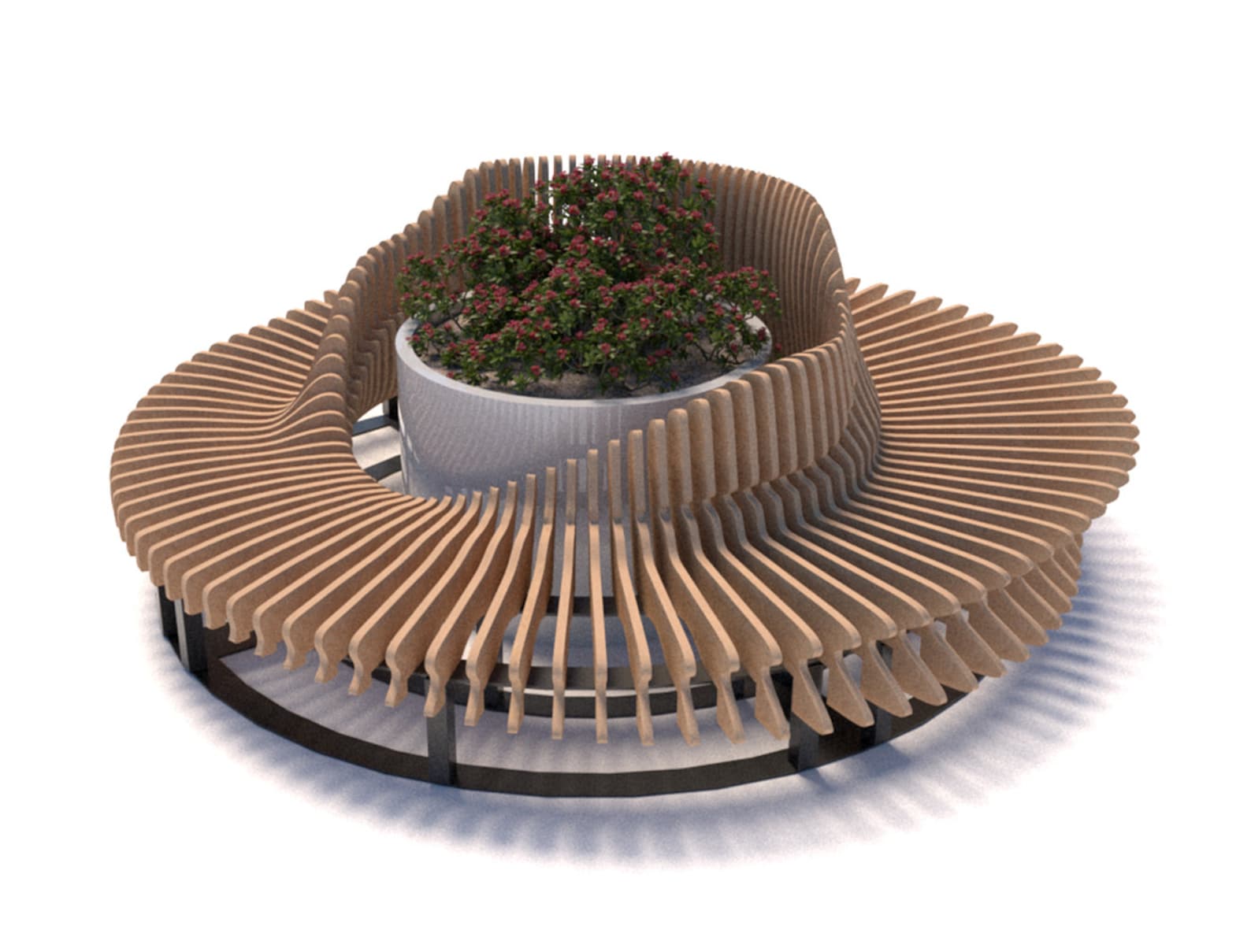 Round Parametric Bench for a Shopping Mall - Etsy