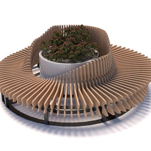 Round Parametric Bench for a Shopping Mall - Etsy