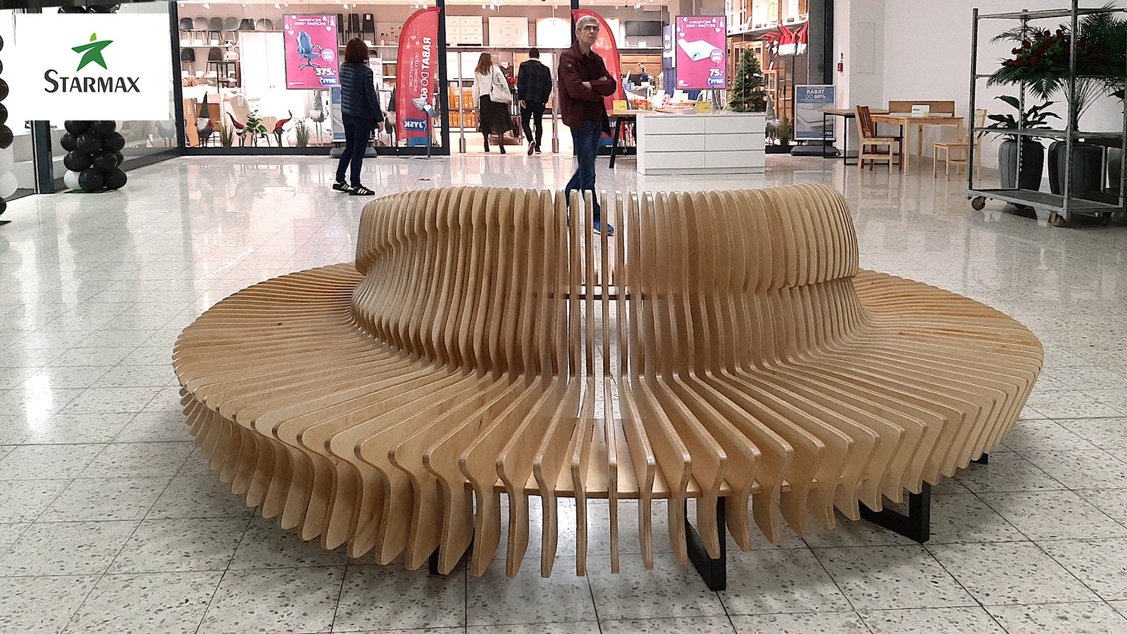 Round Parametric Bench for a Shopping Mall - Etsy