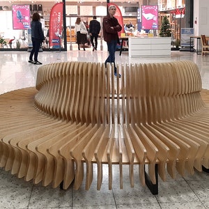 Round Parametric Bench for a Shopping Mall - Etsy