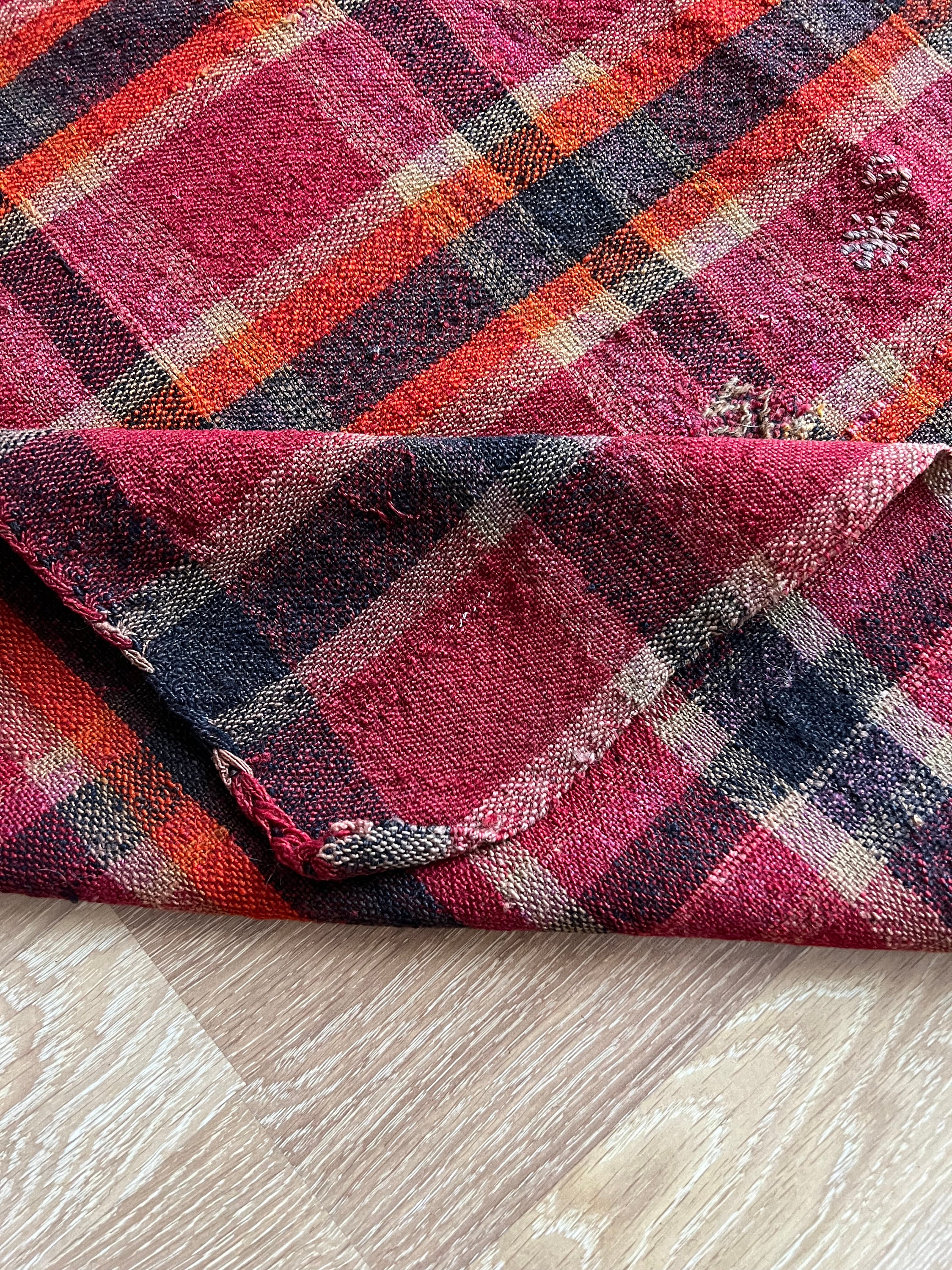 2x4 Vintage Handwoven Red Color Small Rug,2x4 Handmade Red-black Floor ...