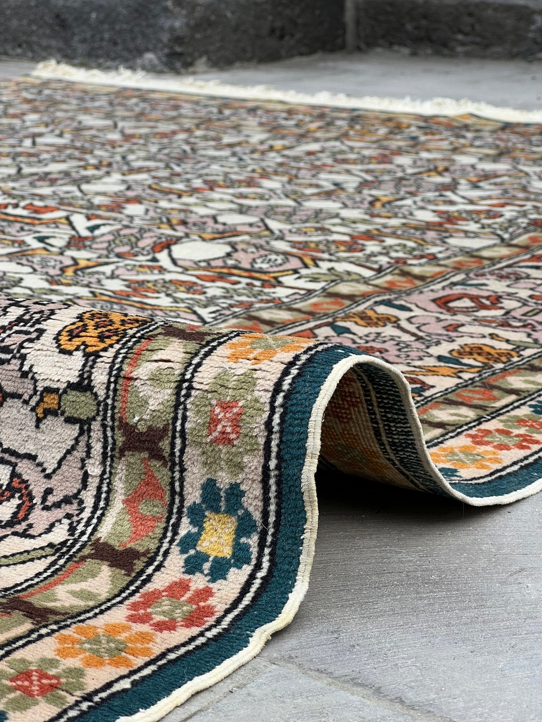 5x9 Large Colorful Unique Pattern Vintage Rug, Gorgeous Multi-colour ...