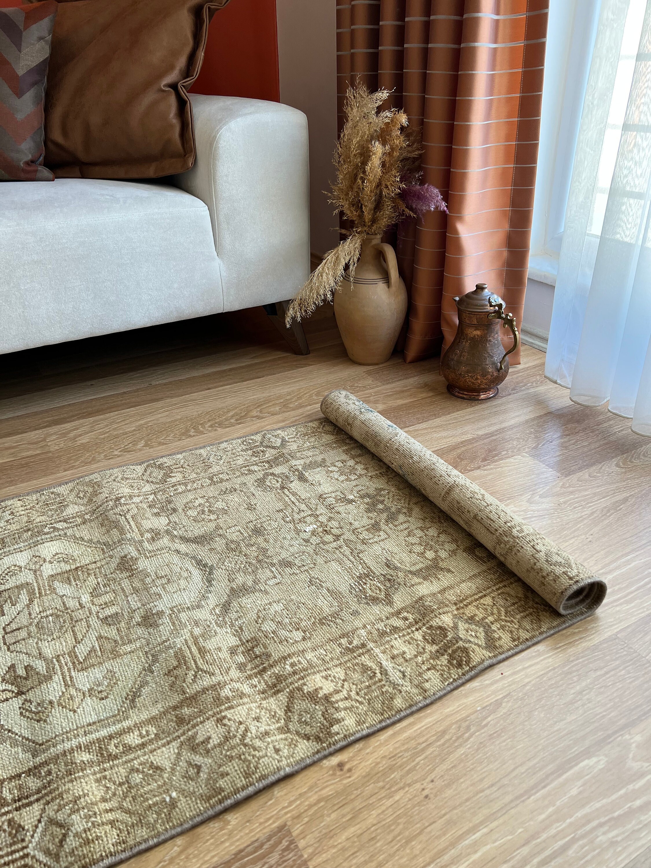 2x8 Mute Colors Antique Runner Rug, Handmade Anatolian Runner Rug ...