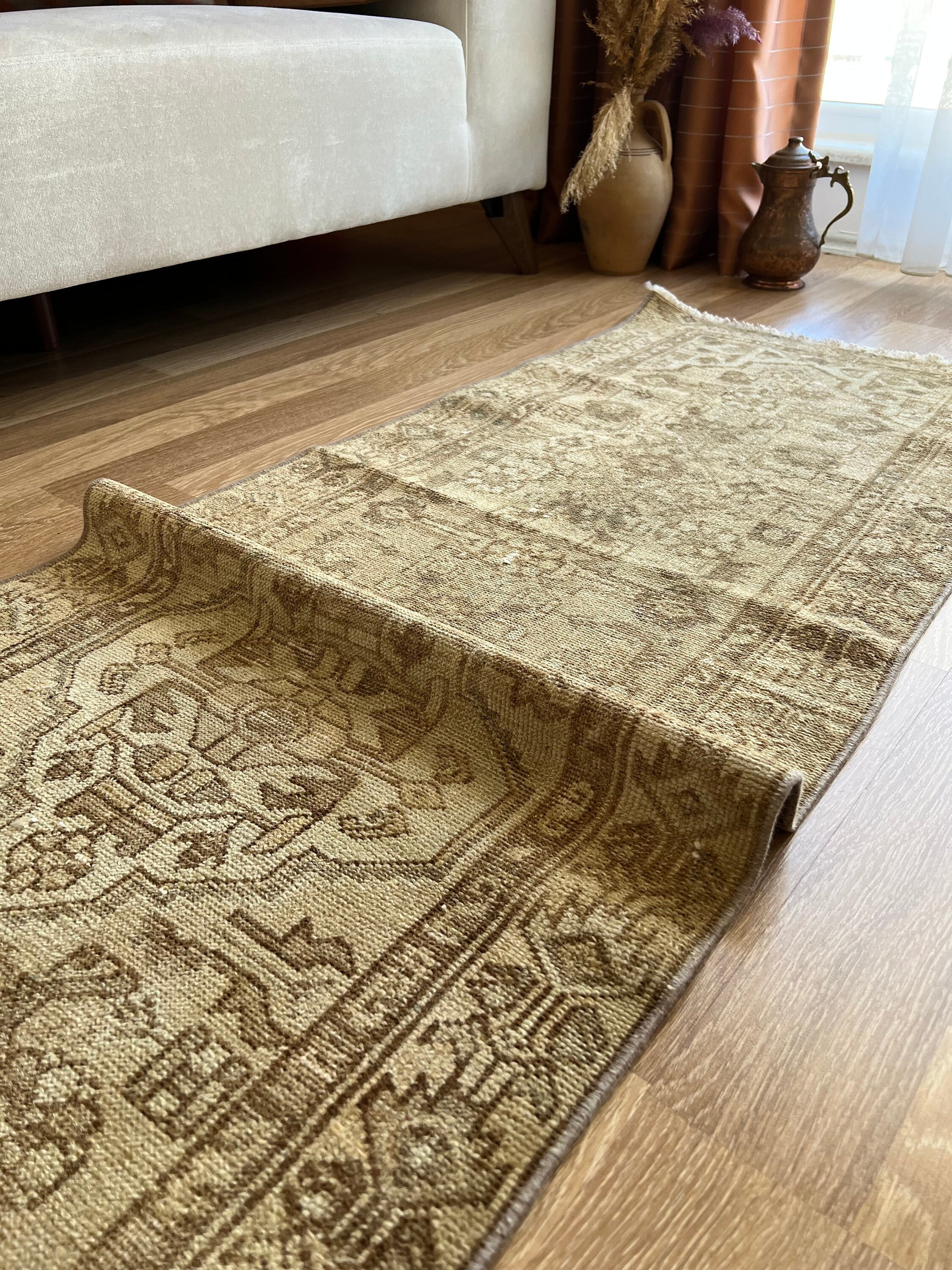 2x8 Mute Colors Antique Runner Rug, Handmade Anatolian Runner Rug ...