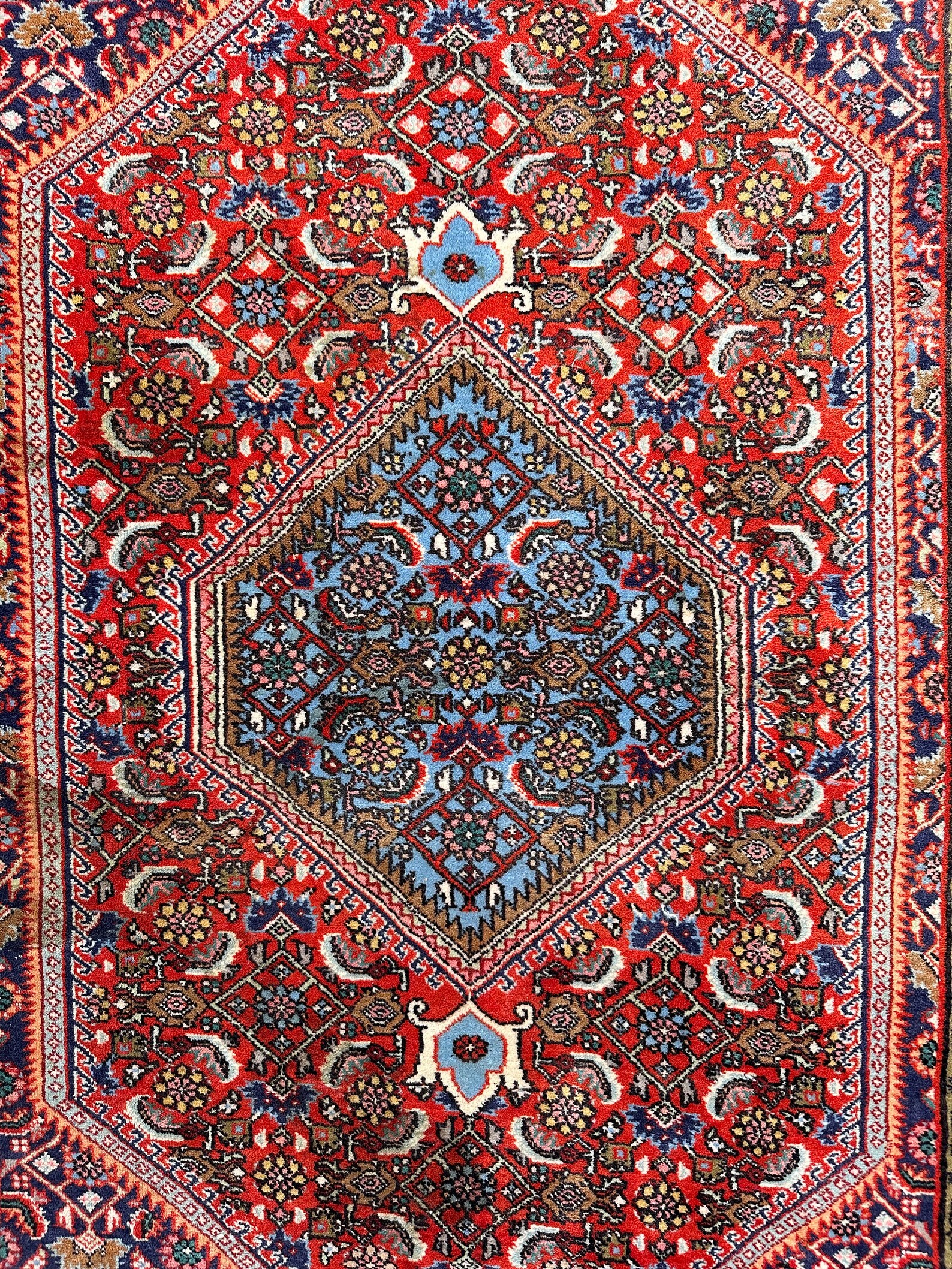 Handwoven Persian Red Rug, 3x5 Small Flowery Pattern Vintage Rug ...