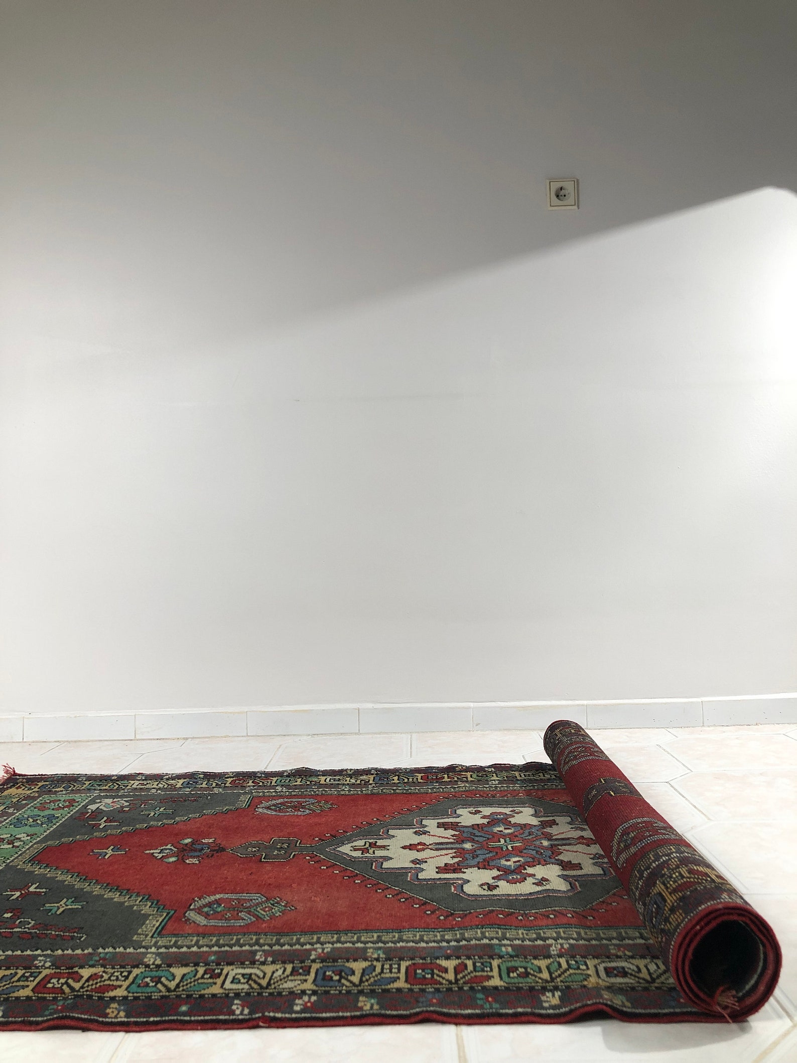 3x6 Pastel Color Geometric Pattern Vintage Rug,red-gray-green Oushak ...