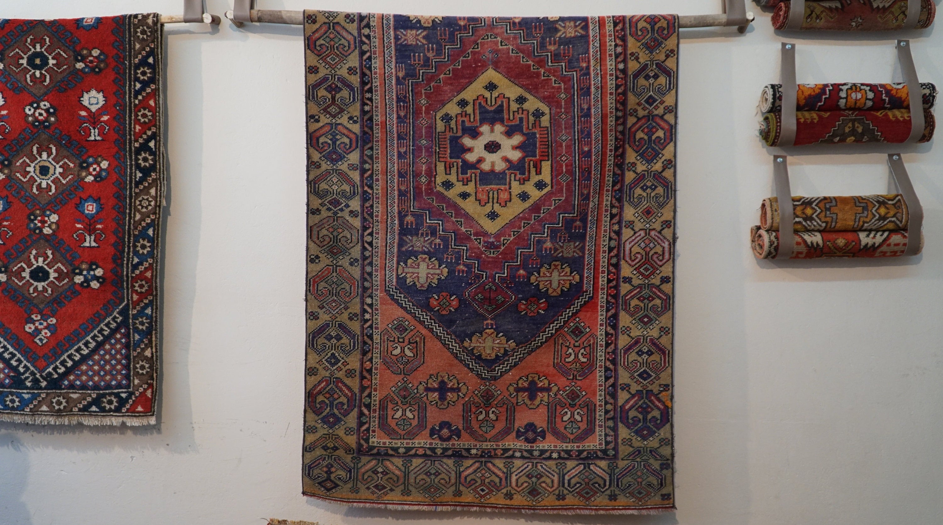 3x7 Multi-colour Vintage Rug, Ottoman Style Handmade Wool Rug ...