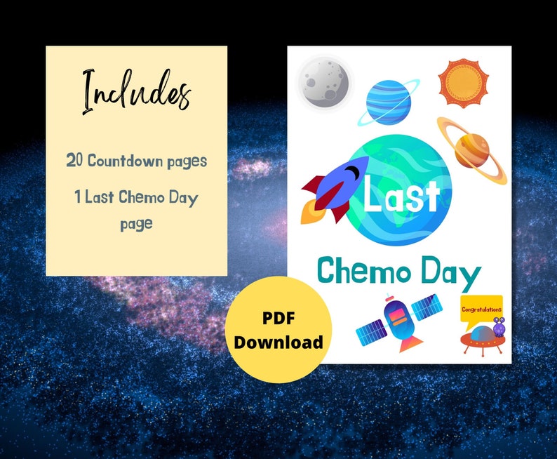 Printable Chemo Countdown Sign Set, Last Chemo Day Sign, Last Day of ...