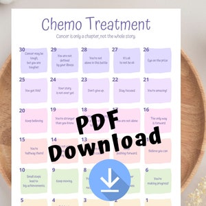 Printable Cancer Chemo Countdown Calendar, Last Day of Chemo, Finished ...