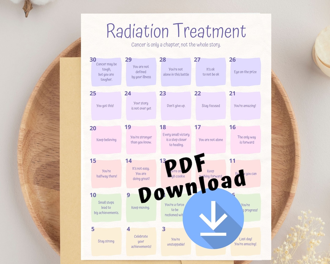 Printable Cancer Radiation Countdown Calendar, Download Last Radiation ...