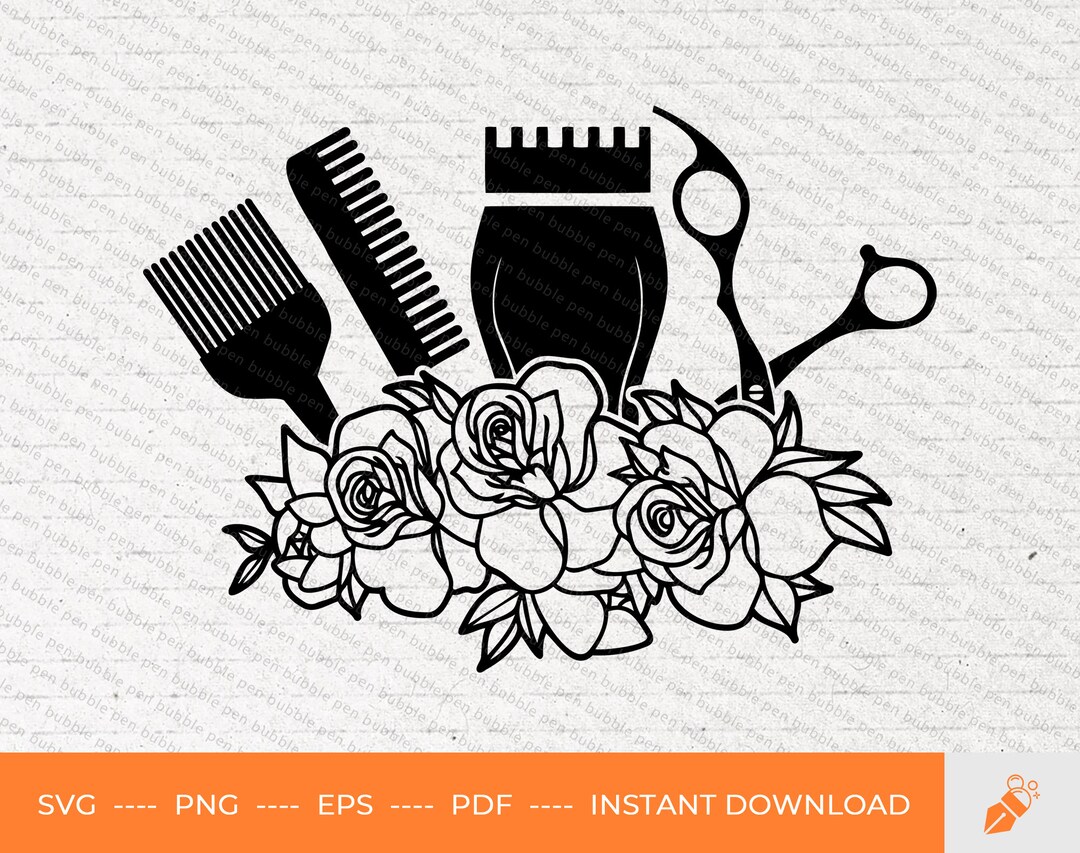 Hairstylist Tools SVG, Barber Tools Svg, Hairstylist Clipart, Barber ...