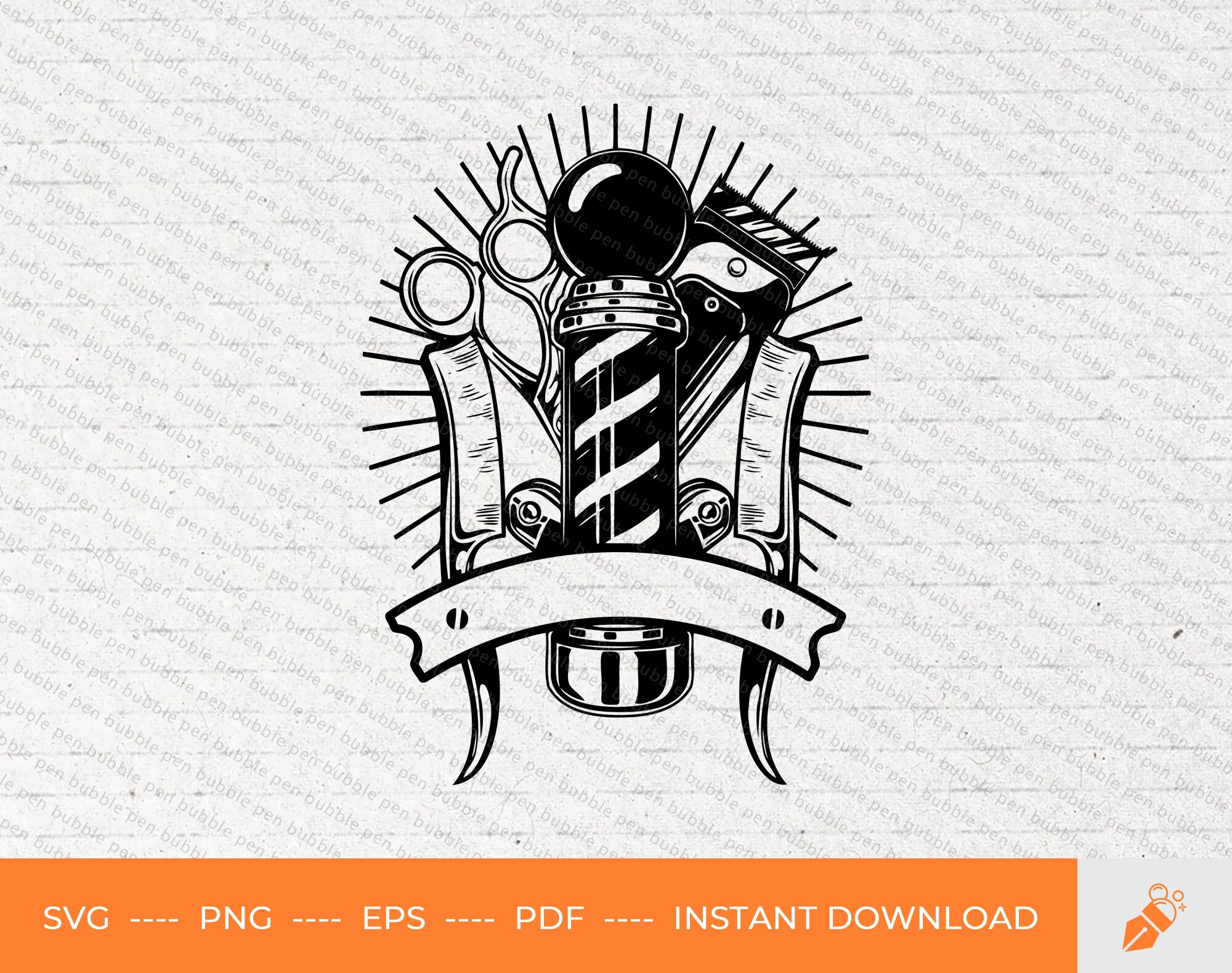 Logo de barbier SVG, logo de barbier svg, bannière de barbier svg ...