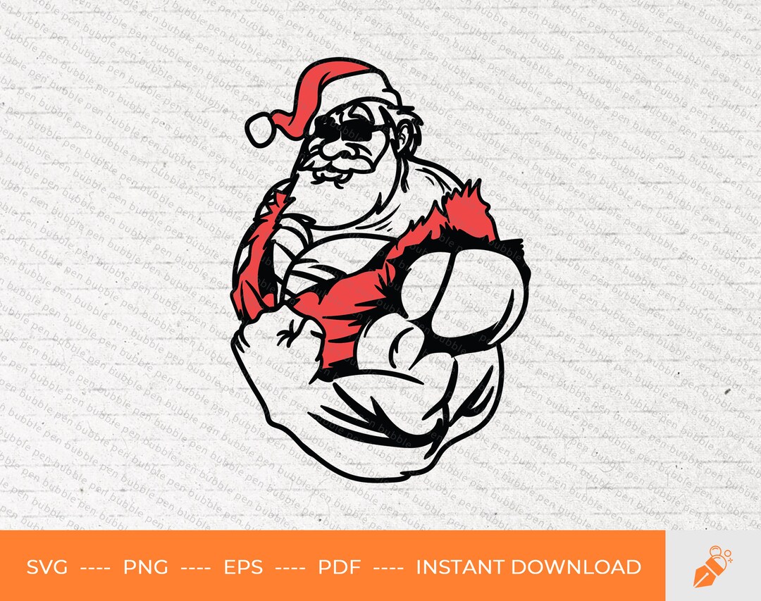 Muscle Flex Santa Claus SVG Buff Santa Svg Santa Claus Svg - Etsy
