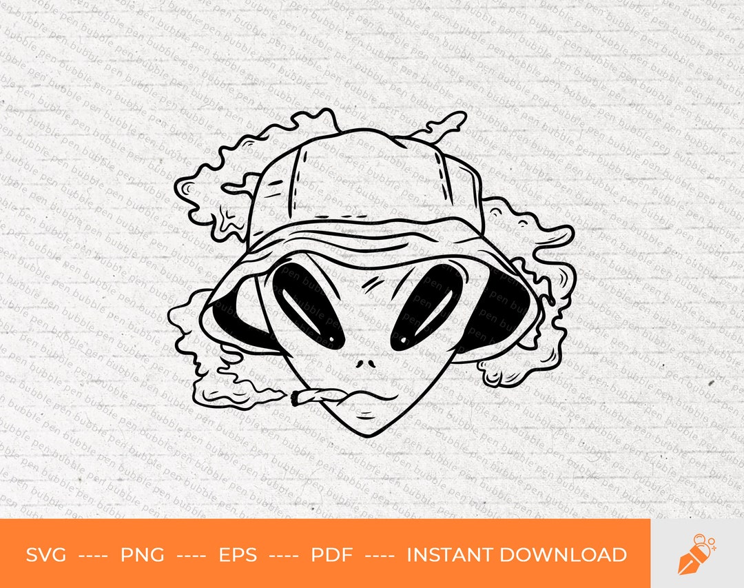 Alien Smoking Weed SVG, UFO Weed Svg, Smoking Marijuana Svg, Smoking ...