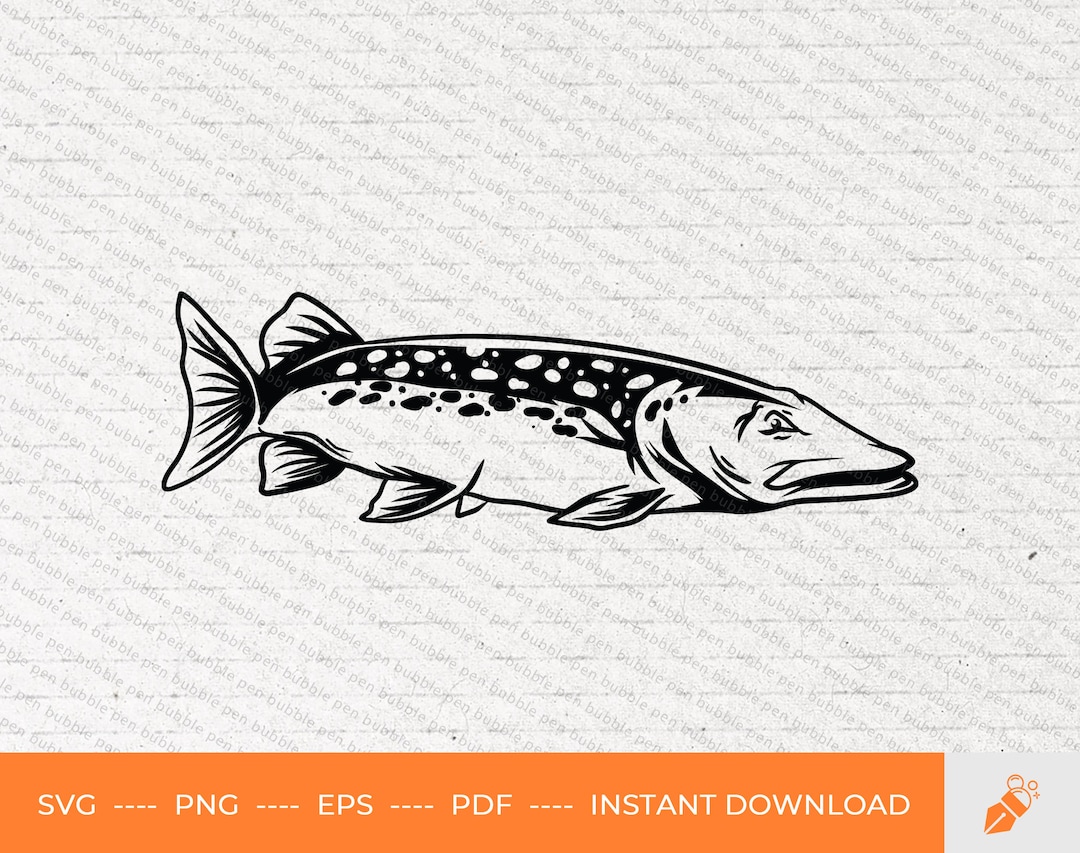 Pike Fish SVG, Northern Pike Fish Svg, Pike Fishing Svg, Pike Fish ...