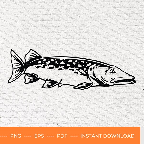 Northern Pike Fish Svg - Etsy