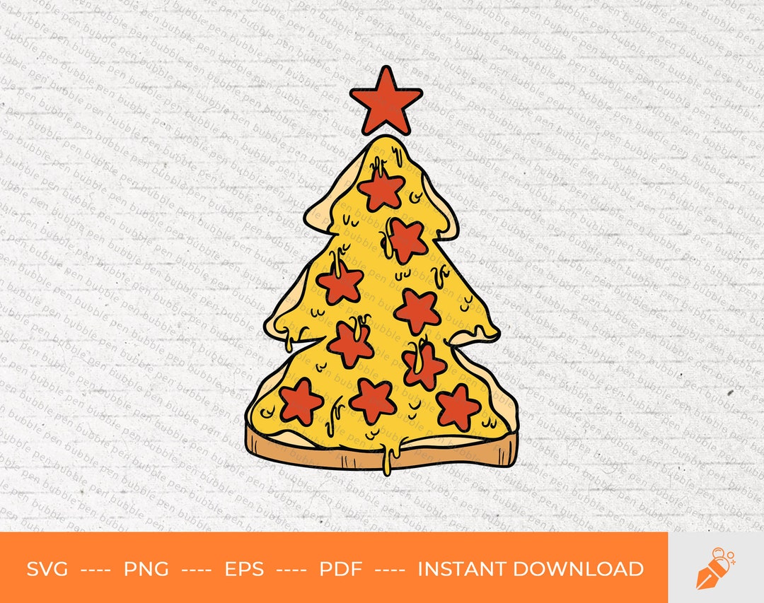 Pizza Christmas Tree SVG, Pizza Tree Svg, Funny Christmas Tree Svg ...