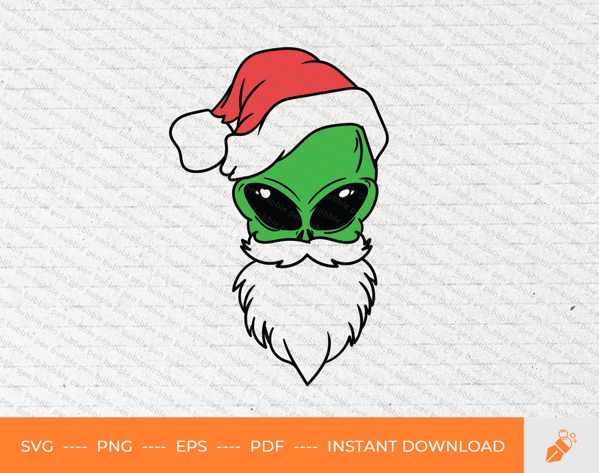 Alien Santa Hat SVG Christmas Alien Svg Space Alien Svg - Etsy