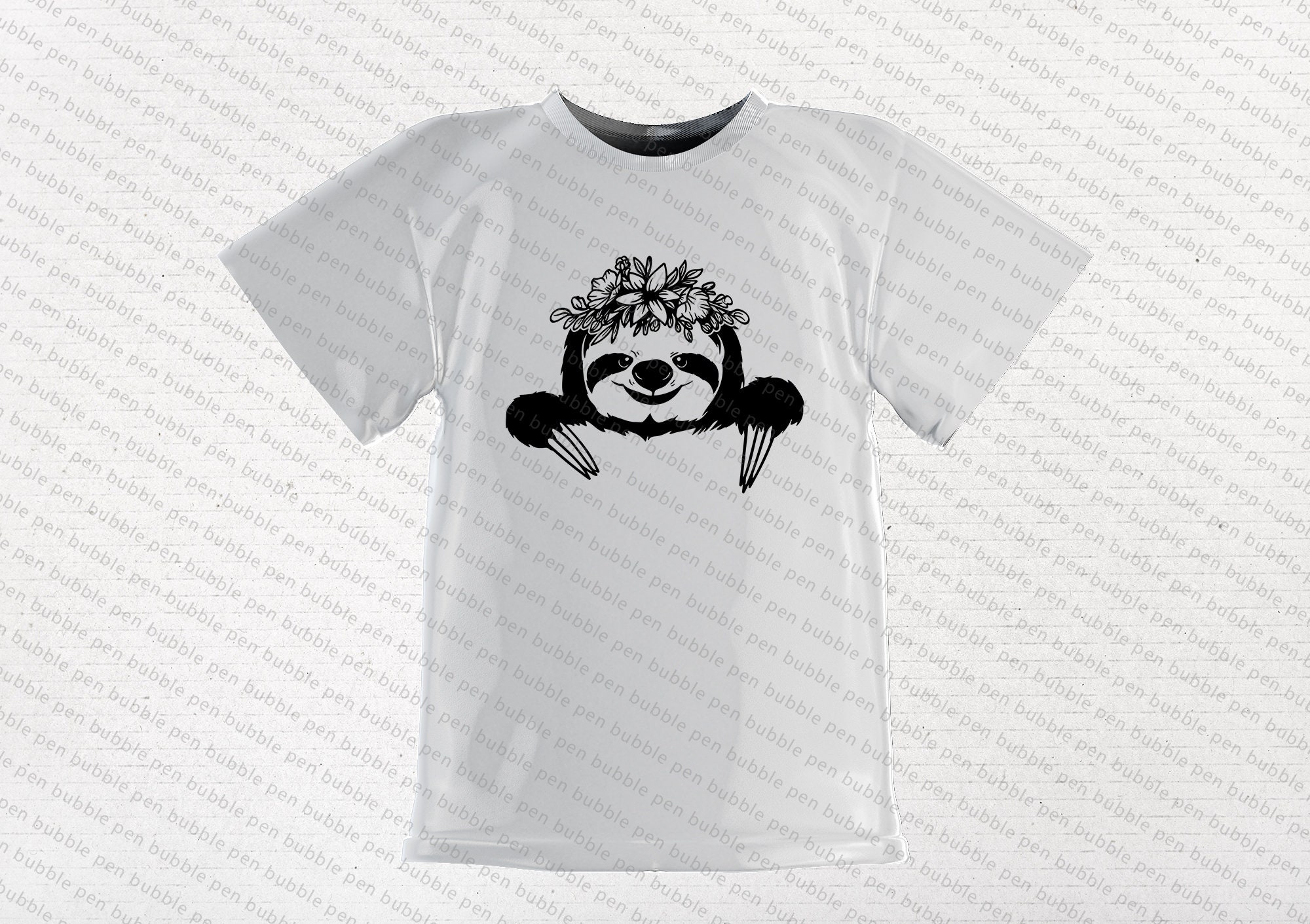 Floral Sloth SVG, Sloth Floral Svg, Sloth Flowers Crown Svg, Sloth Svg ...