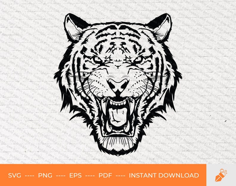 Tiger Head SVG, Wild Tiger Svg, Tiger Mascot Svg, Tiger Logo Svg, Tiger ...