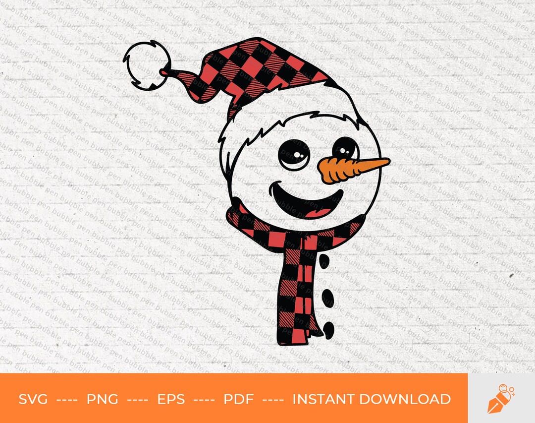 Plaid Snowman SVG Snowman Svg Winter Svg Holiday Svg Cute - Etsy