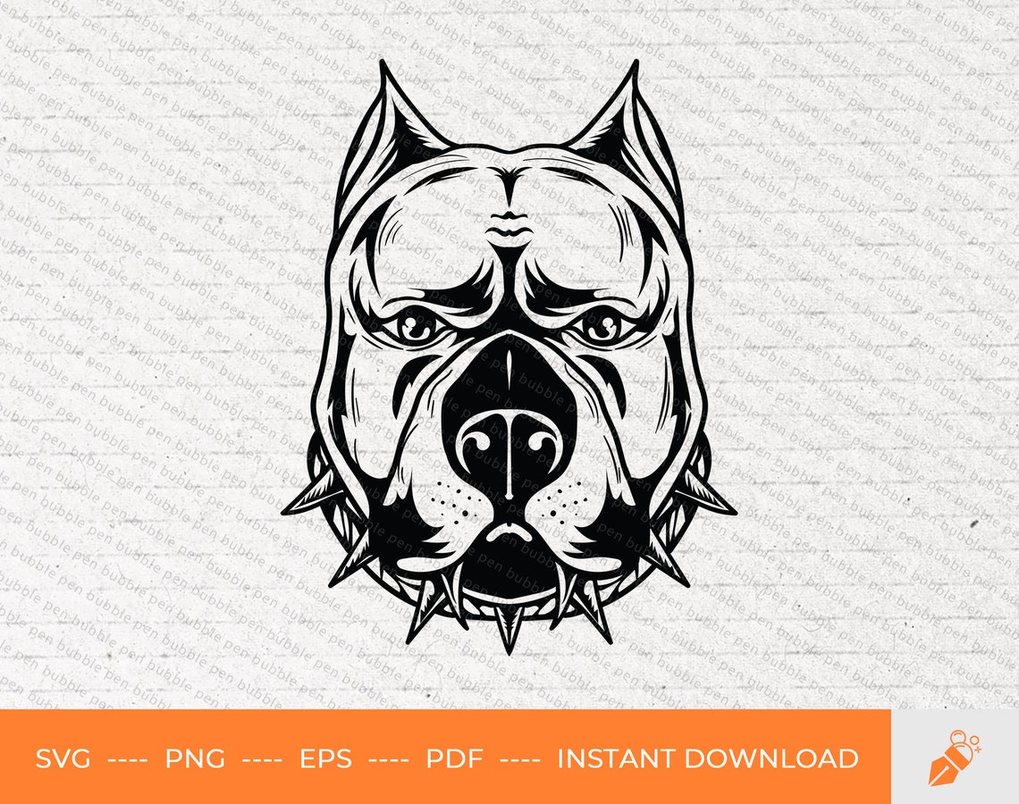 Pitbull Head SVG, Bully Head Svg, American Pitbull Head Svg, Pitbull ...
