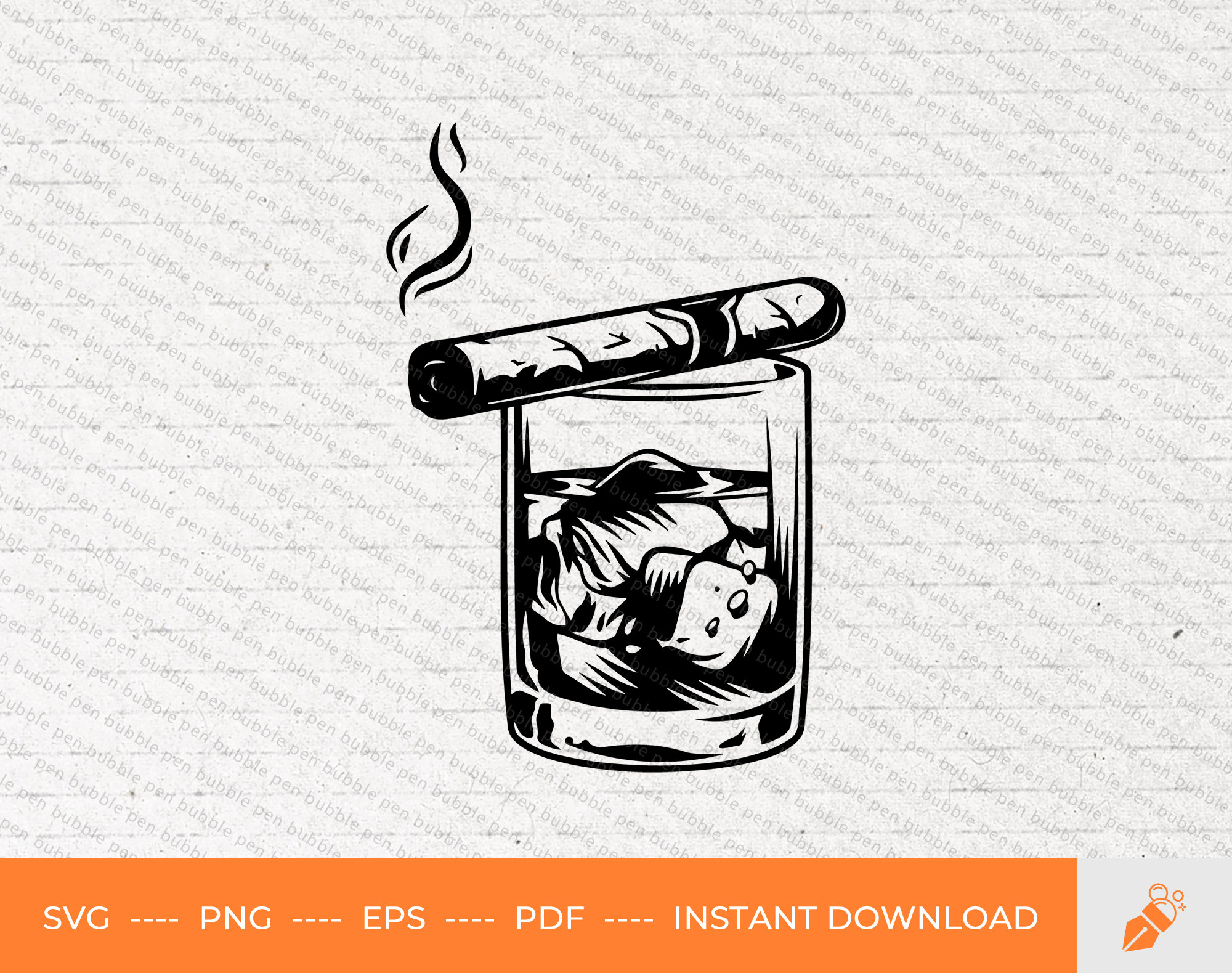 Whiskey and Cigar SVG, Cigar and Whiskey Svg, Cigar Smoking Svg ...