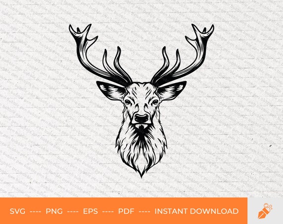 Deer Head SVG Buck Head Svg Deer Svg Deer Antlers Svg - Etsy